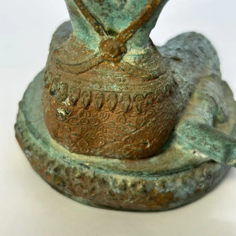 Unbranded | Art | Vtg Antique Thai Princess Seated Playing Flute Bronze ...